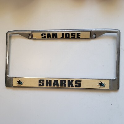 San Jose Sharks Metal Silver License Plate Frame Front Or Rear Sports ...