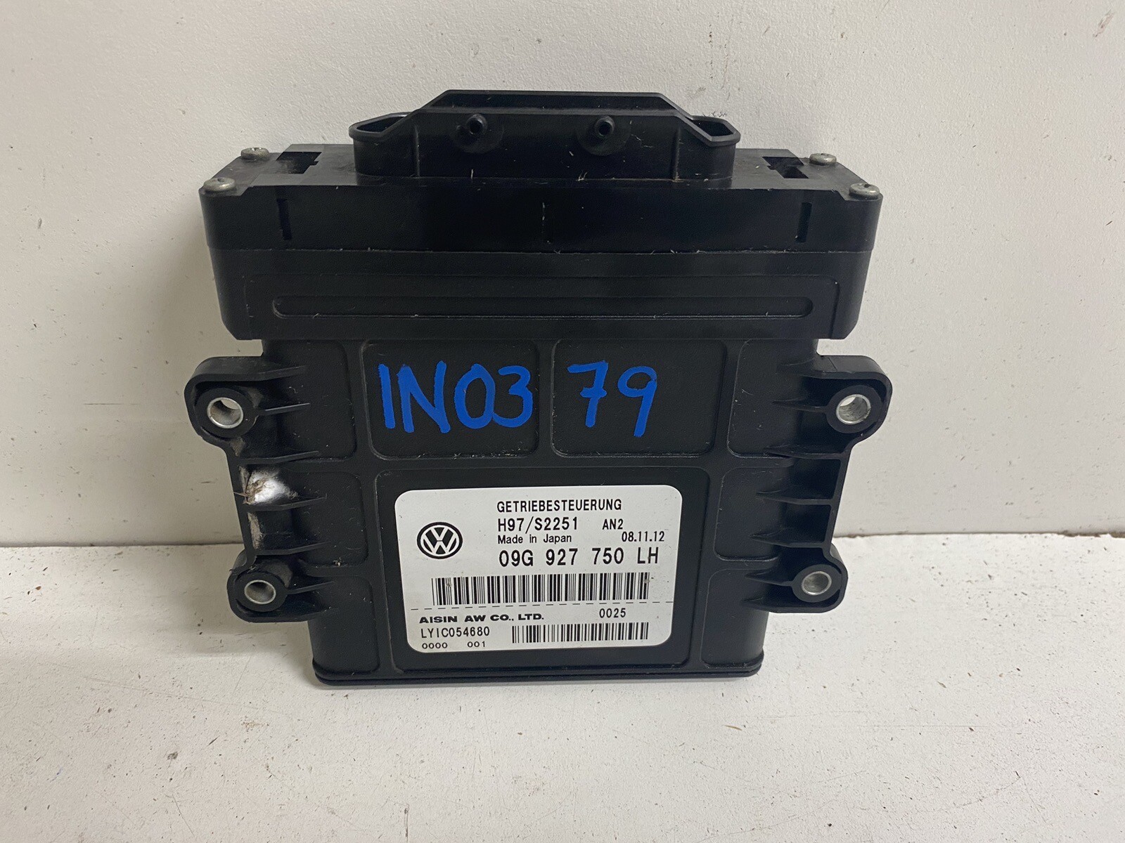 2012-2014 Volkswagen Passat 2.5 Transmission Computer Module 09G 927 ...
