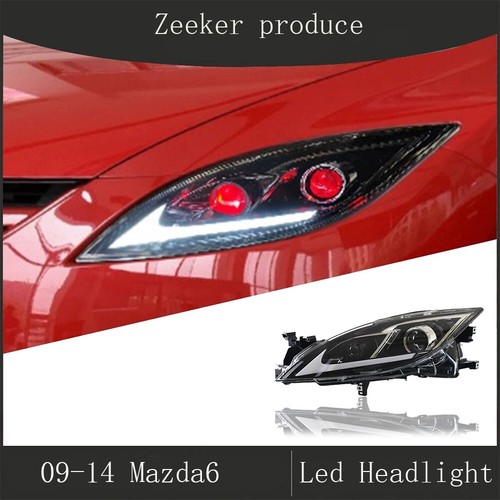 For 2009-2014 Mazda 6 Mazda6 LED DRL Light Tube Projector Headlights ...