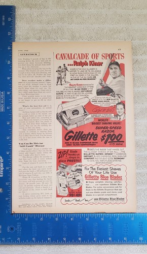 1952 Gillette Super Speed Razor Advertisement Featuring Ralph Kiner | eBay