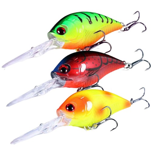 3PCS Saltwater Fishing Lures 20.5g Deep Diving Long Crankbait Swimbait ...