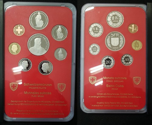 Switzerland KMS 1 Rappen - 5 Francs Coin Set 1995 B PP 65547 | eBay