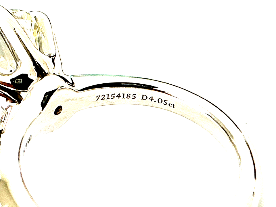 Tiffany & Co Platinum Diamond Round Engagement Ring 4.05 CT I VS1 3X ...