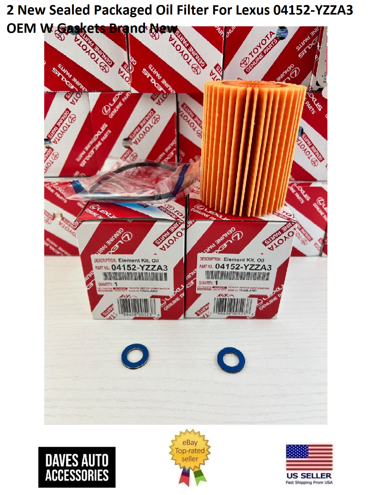 Engine Oil Filter Set W/ Gasket #04152-YZZA3 Fits For Lexus Models -Set ...