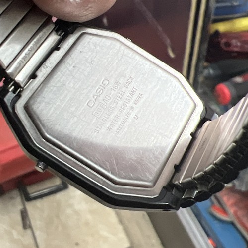 Casio 801A1-992 Quartz Water Resist Black Digital Day/Date Stretch Band ...