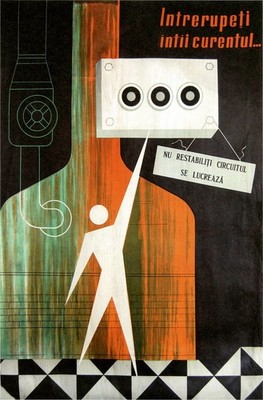 Midcentury Romanian Safety Poster - 24x36” Retro Art 🌟🛠️ | eBay