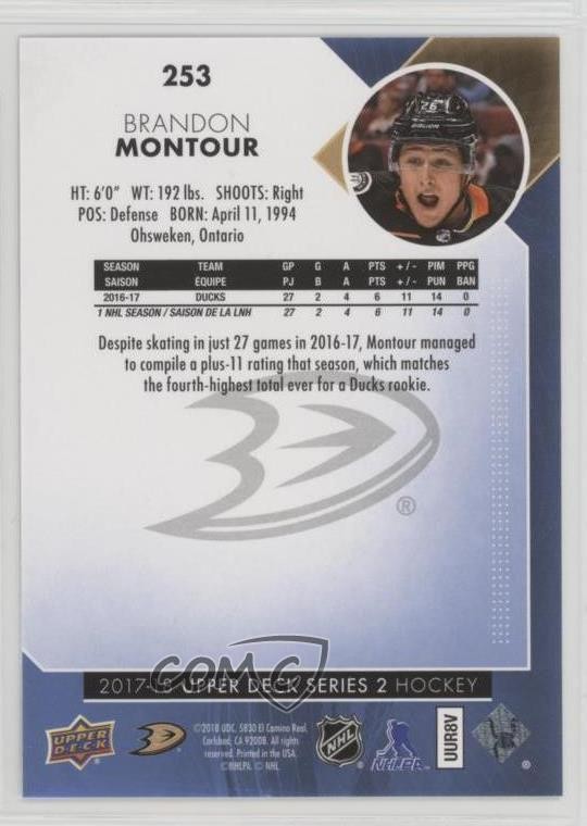 2017-18 Upper Deck Silver Foil Brandon Montour #253 | eBay
