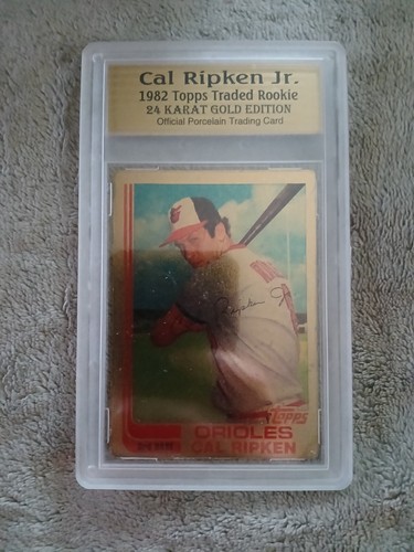 1982 Topps Traded Cal Ripken Jr. 24 Karat Gold Porcelain Trading Card ...