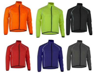 Mens Cycling Jacket High Visibility Waterproof Running Top Rain Coat Hi ...