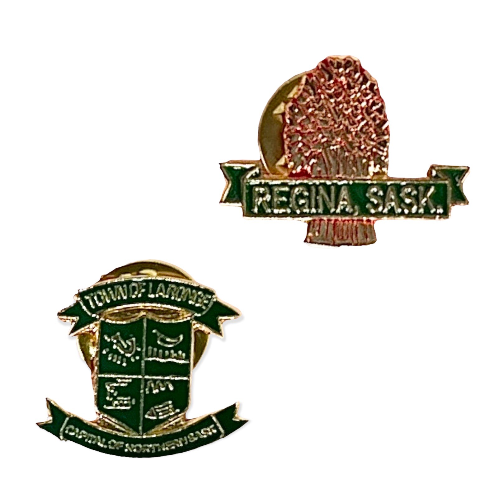 Mixed Lot of 2: Saskatchewan Canada REGINA LA RONGE Enamel Lapel Pin ...