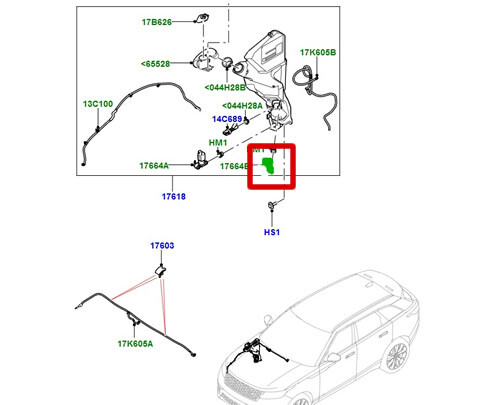 GENUINE LAND ROVER FRONT WINDSHIELD MOTOR PUMP RANGE ROVER VELAR ...