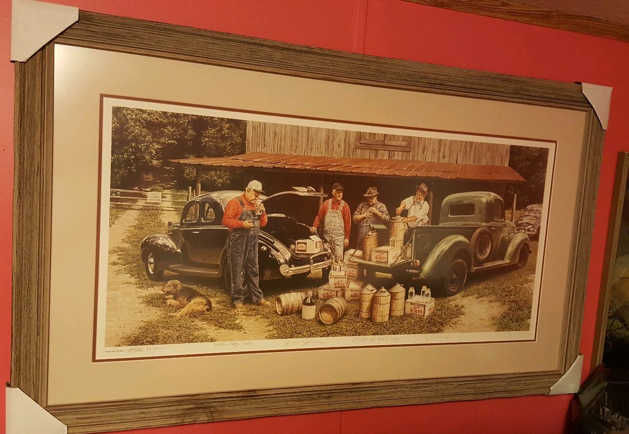 MEL STEELE*MOONSHINE SERIES*JUNIOR JOHNSON &BOYS ARTIST PRINT FRAME ...