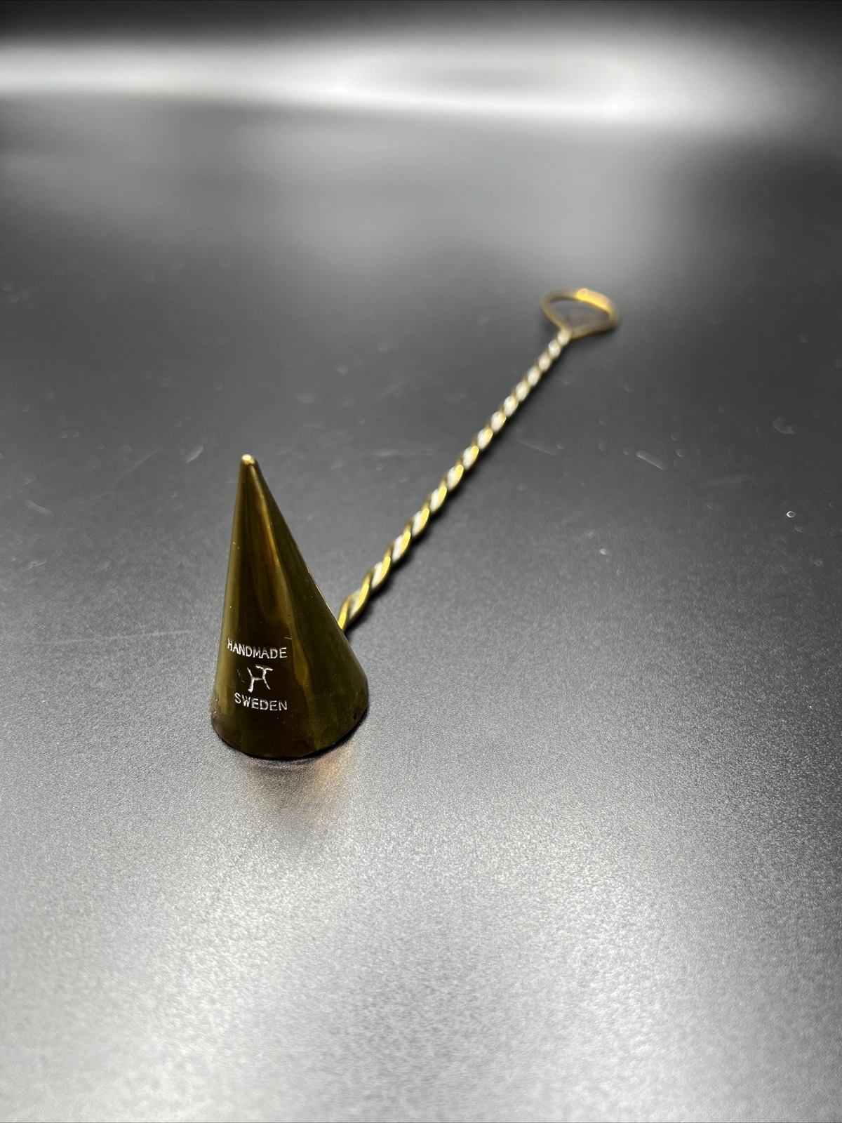 Vintage Brass Candle Snuffer Extinguisher Long Twisted Handle Sweden ...