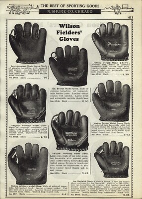 1938 PAPER AD Wilson Baseball Glove Pinkey Whitney Joe Medwick Rogers ...