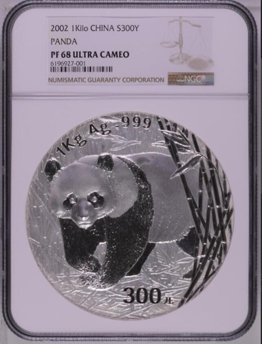 NGC PF68 China 2002 panda kilo Silver Coin China panda 1000g silver ...