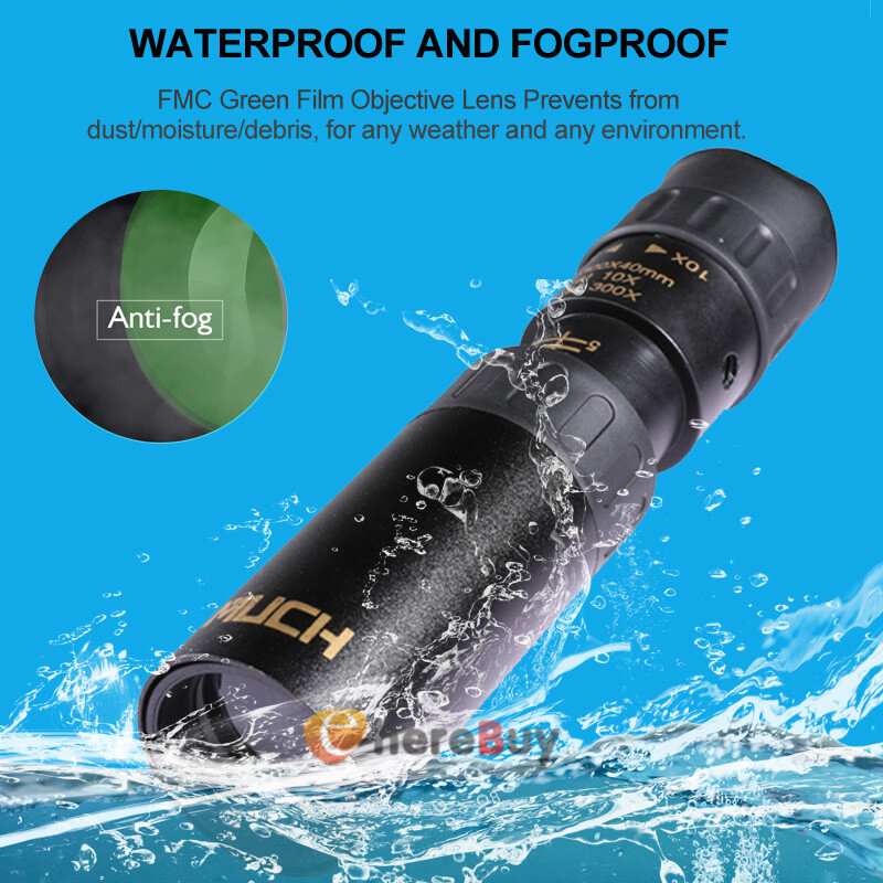 10-300X Zoom HD Monocular Starscope Monocular Telescope BK4 w/Phone ...