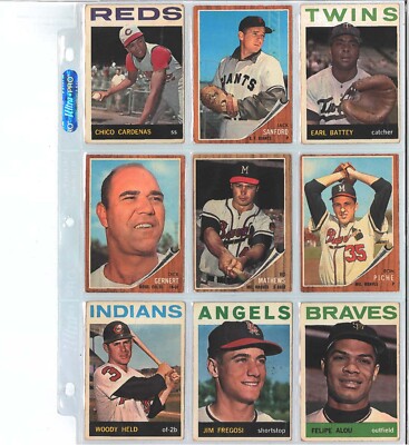 1962 and 1964 Topps Baseball Lot Ed Mathews #30 and High Numbers ...