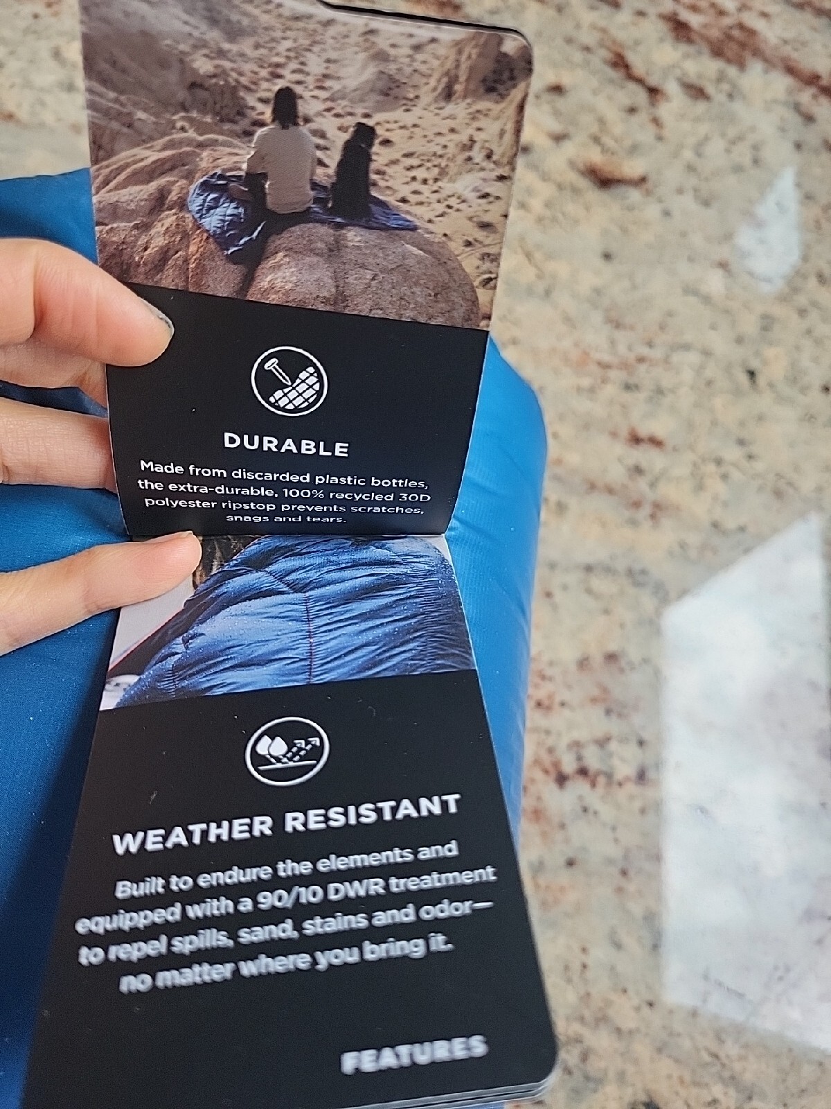 New Rumple Ocean Fade The Original Puffy Blanket Blue Camping 52x75 ...