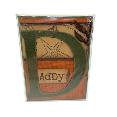 Handmade Daddy Greeting Card With Large Green Letter D And Vintage ...