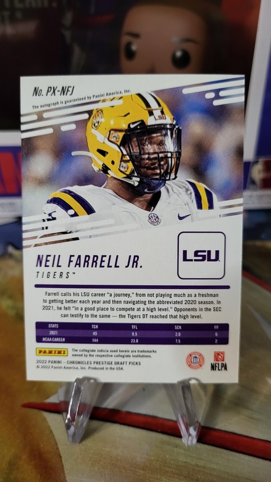2022 Neil Farrell Jr Prestige Xtra Points Auto Rookie Card LSU Tigers ...