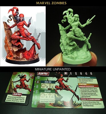 MARVEL ZOMBIES BOARD GAME AUTHENTIC Model Miniature ELEKTRA Undead ...