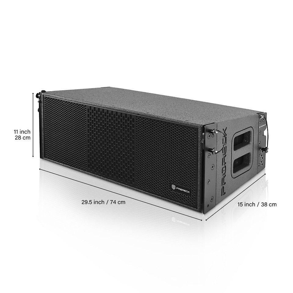 Proreck Dual 8'' Full Range 4000W P.M.P.O Powered Line Array Speaker ...