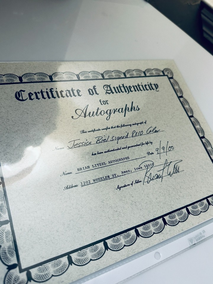 JESSICA BIEL Signed 8X10 Photo Autograph W/ COA | eBay