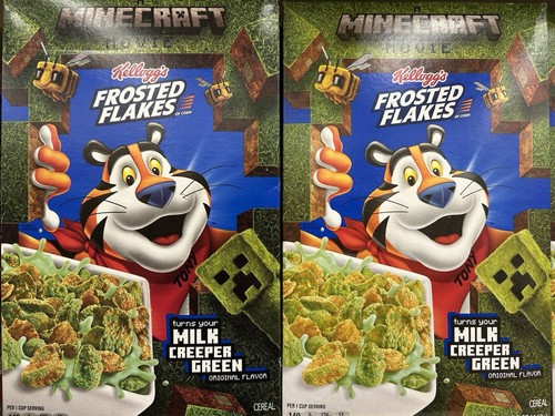 New Limited Edition Kellogg's Frosted Flakes Minecraft Green Cereal 15 ...