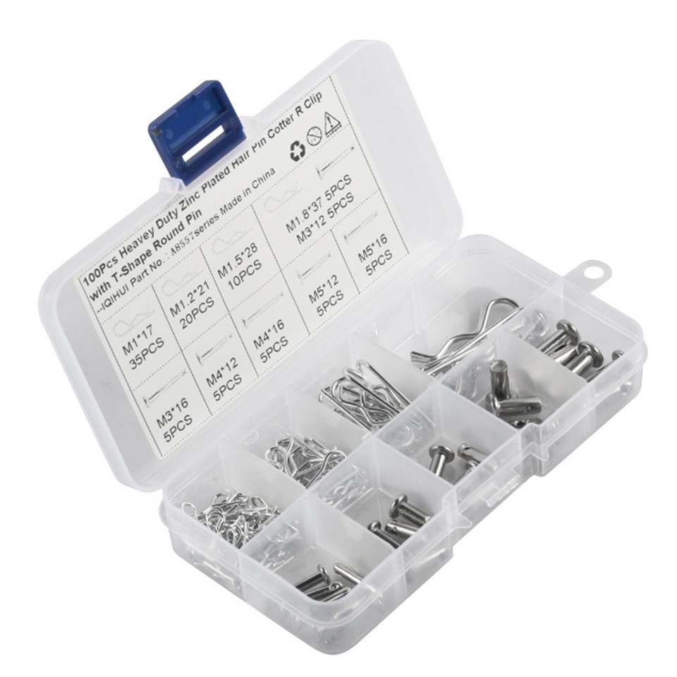 100PCS Carbon Steel Zinc Plated R Hitch Pin Tractor Clip Cotter Pin for ...