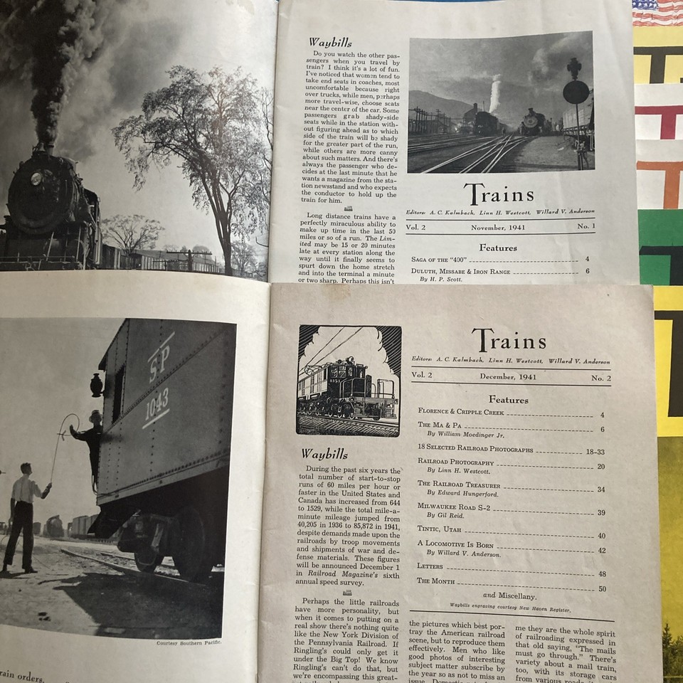 Trains Magazine Lot 14 Issues Nov Dec 1941, All but Jan 43, Jan 45 ...