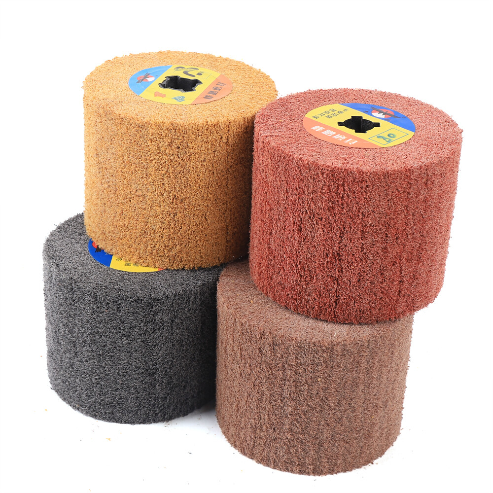 4pcs Grit 60-180 Abrasive Wire Drawing Wheel Brush Drum Burnishing ...