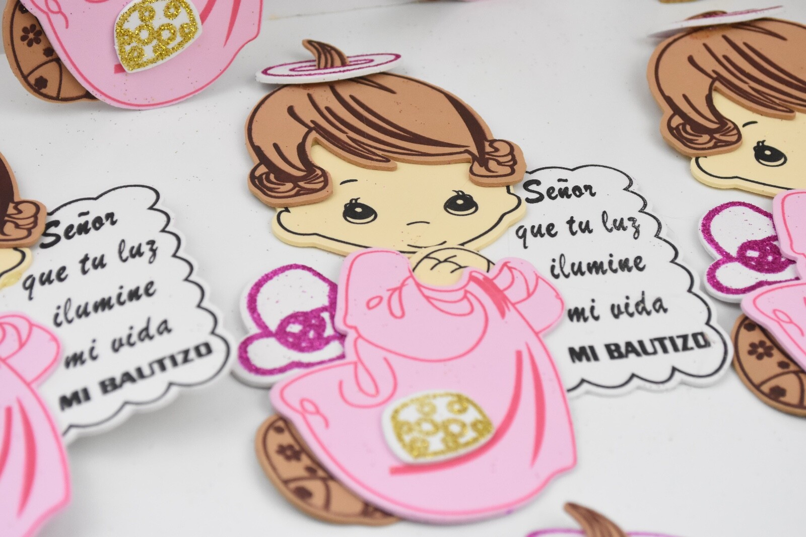LRG RECUERDOS BAUTIZO ANGELITOS ROSA BAPTISM PARTY FAVORS ANGELS ...
