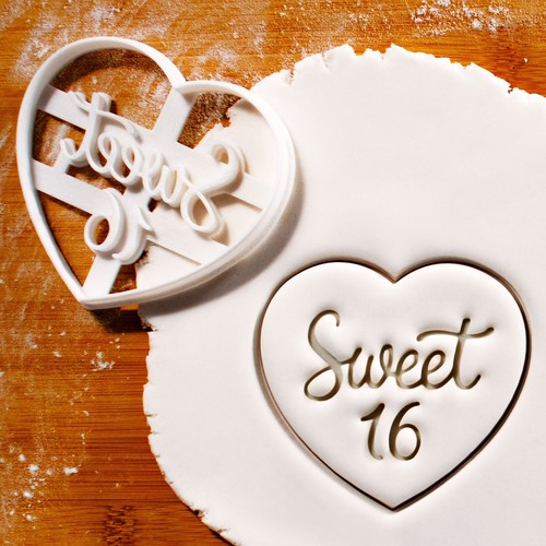 Sweet 16 Heart Shape Cookie Cutter - 16th teen girl birthday Sixteenth ...