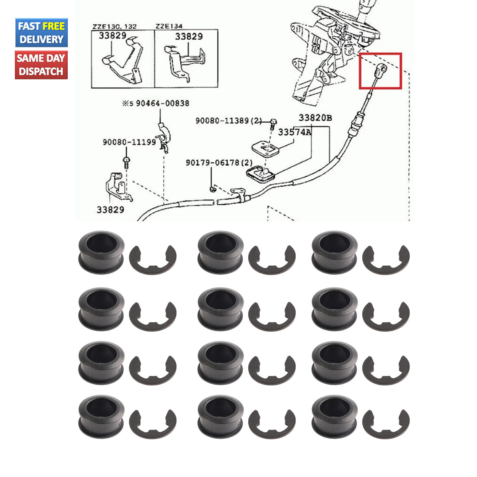 Automatic Transmision Shift Shifter Cable Bushing For Toyota # 33820 ...