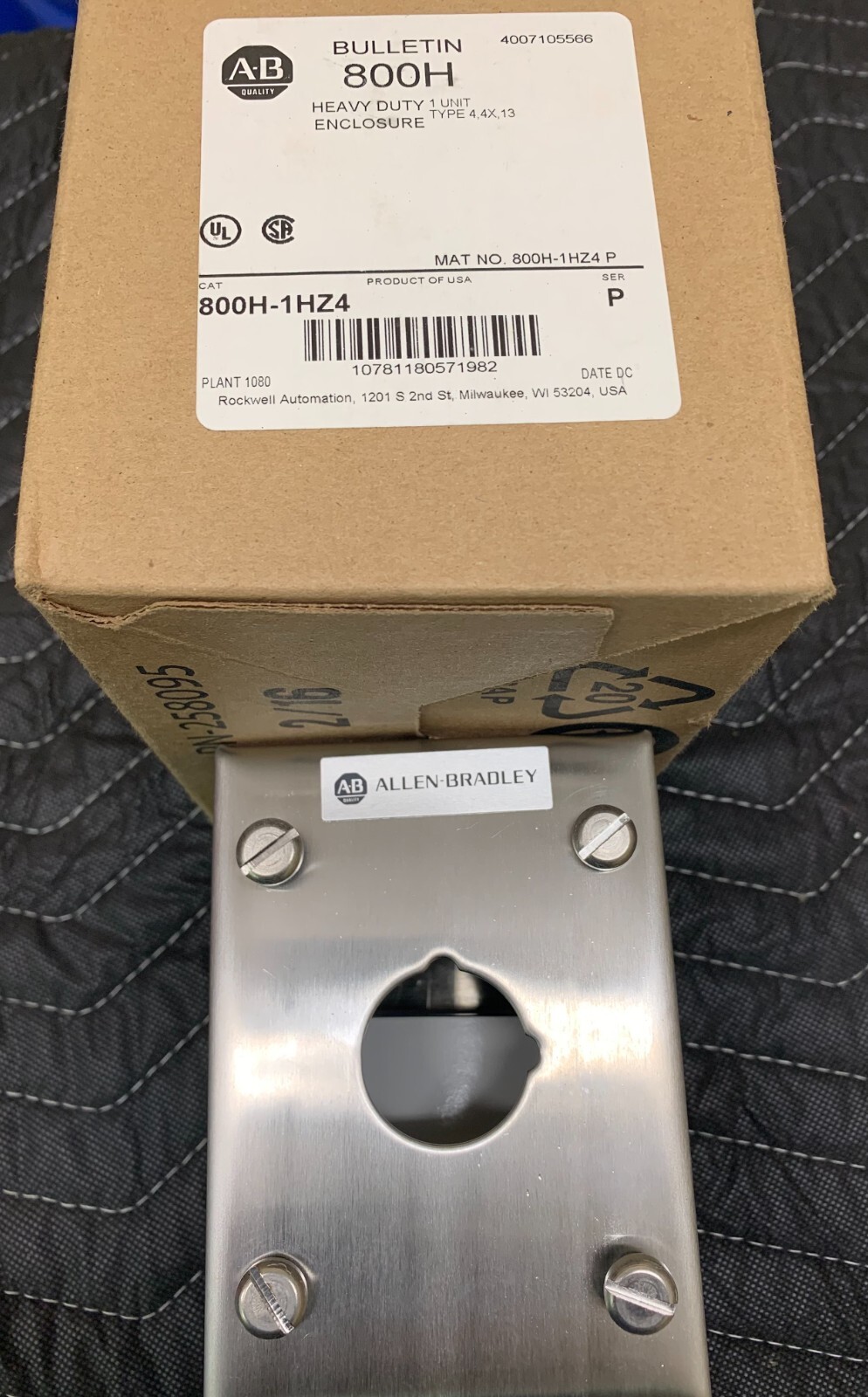 Allen Bradley 800H-1HZ4 Stainless Steel 1 Hole Enclosure New In Box USA ...