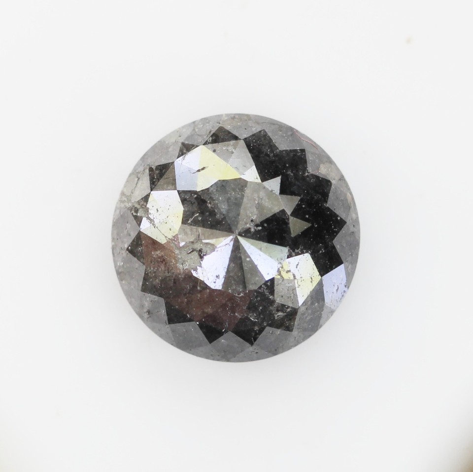 2.54 Ct Natural Loose Round Rose Cut Diamond Grey Color Rustic Diamond ...