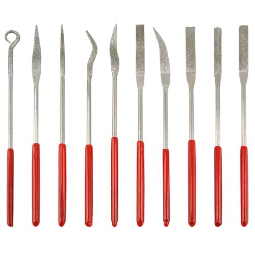 10 Pieces Mini Needle File Set, Multipurpose Small Diamond 3x140mm Bent ...