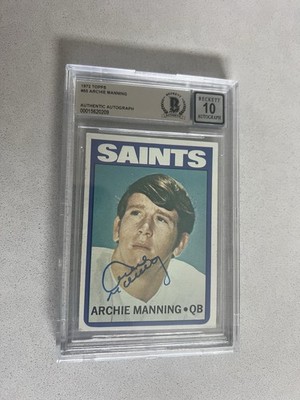 Archie Manning signed encapsulated Card Beckett BAS cert slabbed 1972 ...
