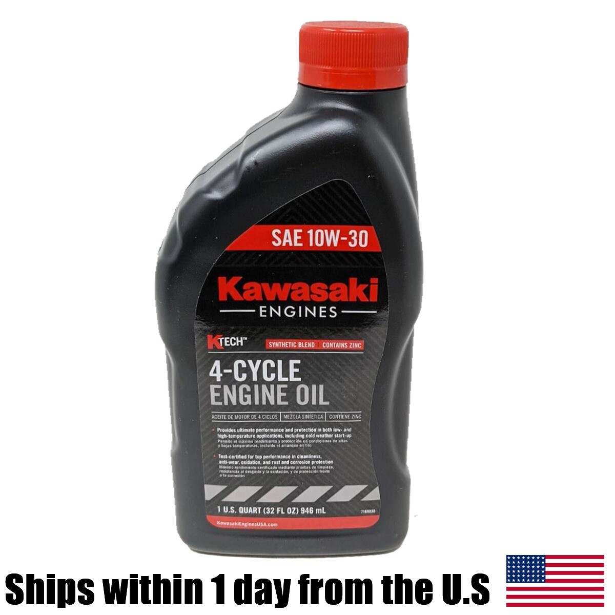 Genuine Kawasaki 4 Cycle Engine Oil 10W-30 99969-6081 & 49065-0724 Oil ...