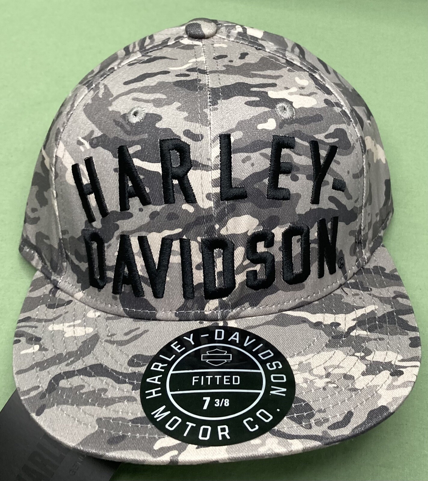 NEW GENUINE HARLEY DAVIDSON 97601-23VM MEN'S WOVEN RACER FRONT GREY CAP ...