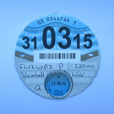 UK Road Tax Disc 31 March 2015 (03 15 Vauxhall Birthday Present Old Car ...