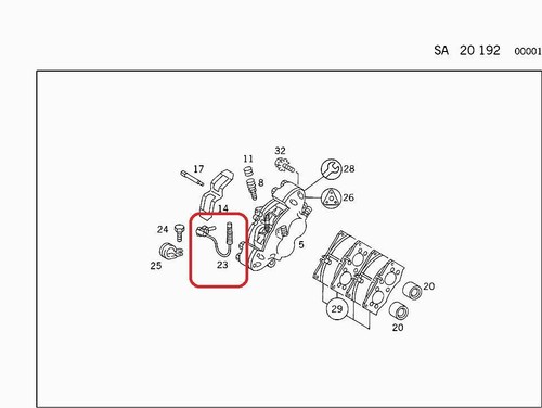 Mercedes W460 - W463 - Brake wear sensor Frt Caliper - 4605400617, 460 ...