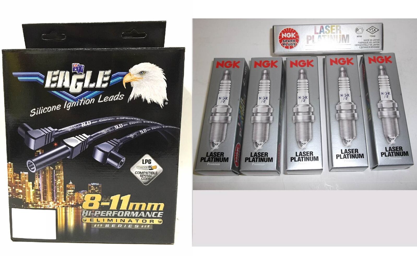 Eagle 8mm Ignition Leads & 6 Ngk Platinum Spark Plugs E86837-PLZTR5A-13 ...