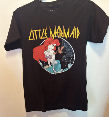 Little Mermaid Shirt Adult Size S Def Leppard Style Retro Disney Ladies ...