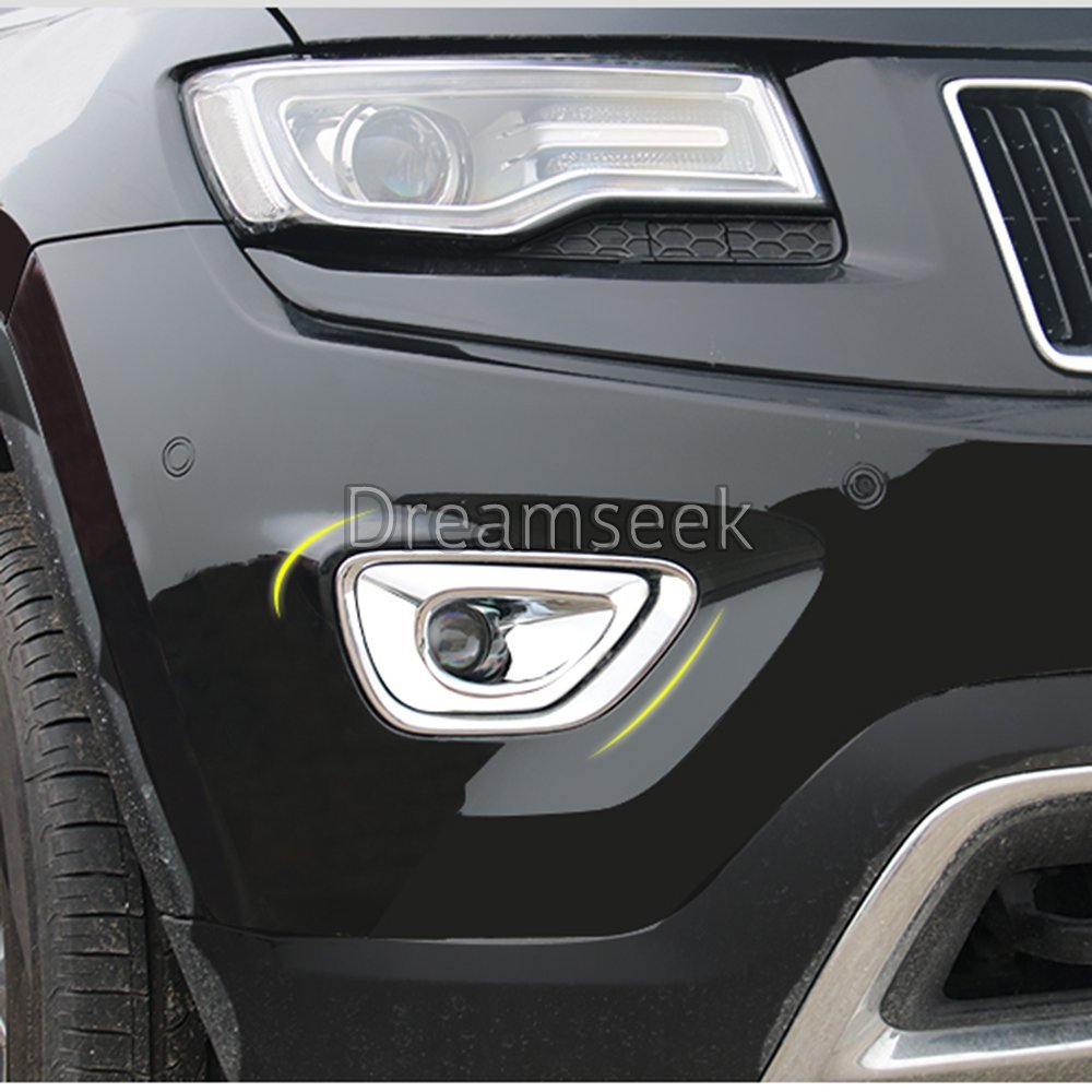Front Fog Light Cover Lamp Bezel Chrome Trim Fit Jeep Grand Cherokee ...