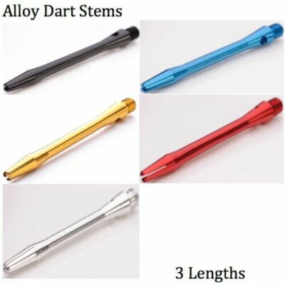 5 Sets (15) Aluminium Dart Stems Alloy Metal Dart Shafts Choose Colour ...