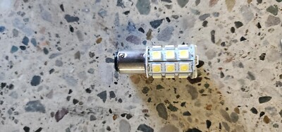 12V BA15D LED LIGHT GLOBE WHITE 27 SMD 5050 Caravan Car Auto Indicator ...