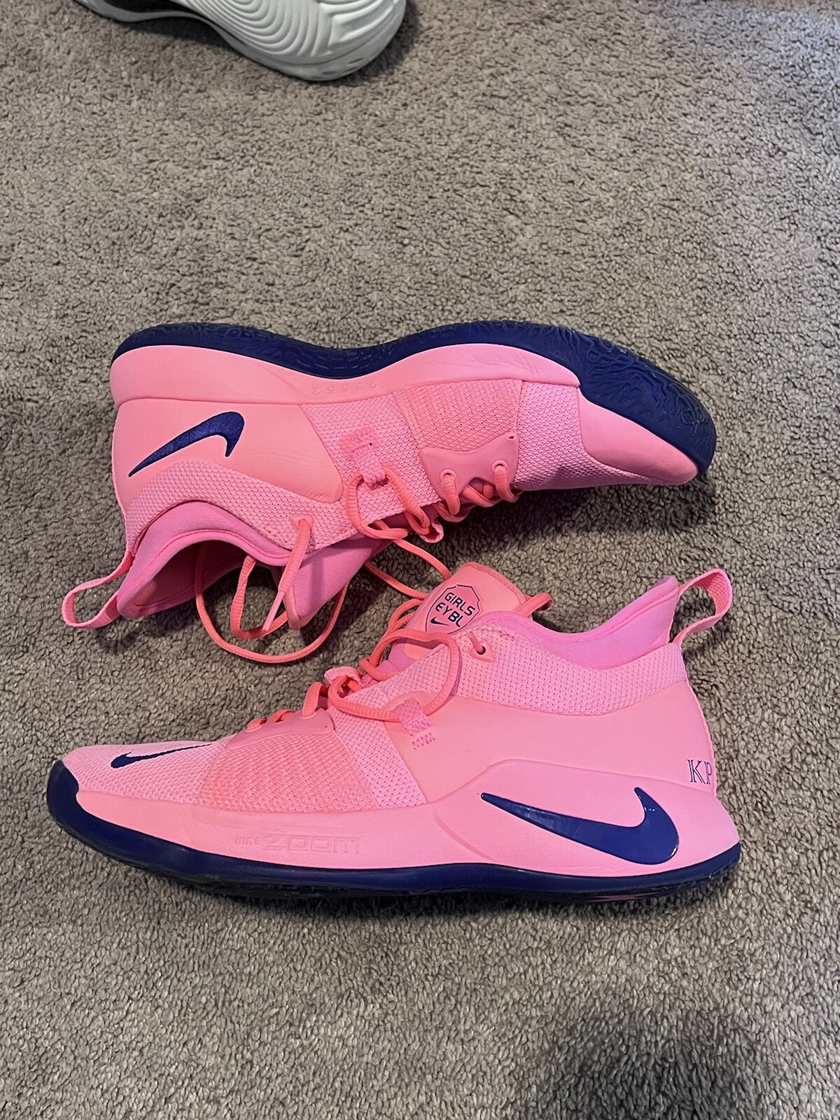EYBL Nike PG 2 Size 11.5 men’s Basketball Shoes Pink Peach Jam Girl’s ...
