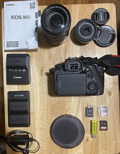 Canon 90D Camera Bundle, Lenses, Batteries, Bag, Accessories | eBay