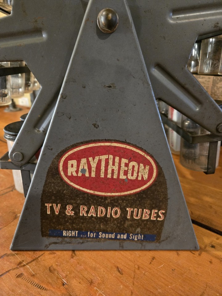 Raytheon TV & Radio Vacuum Tube Rotating Rack Vintage '60s Sign ...